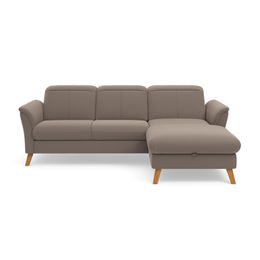 Sit & More Ecksofa SIT & MORE, B:245cm H:91cm T:178cm, grau, 90% Polyester 10%Polyamid, Wohnzimmer, Sofas, "Romero L-Form", wahlweise mit oder ohne