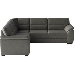 Sit & More Ecksofa SIT & MORE, B:255cm H:88cm T:225cm, grau, 100% Polyester, Wohnzimmer, Sofas, "Montego L-Form, B: 256 cm, gro&szlig;e Stoffauswahl, Komfort Sitzh&ouml;he