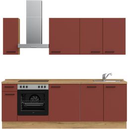 K&uuml;chenzeile Nobilia, B:240,3cm H:216,6cm T:60cm, rot, Komplettk&uuml;chen-Sets, ""Easytouch I", NEU: individuell anpassbar mit gratis Profi-Beratung",