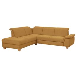 Ecksofa Home Affaire, B:256cm H:83cm T:221cm, gelb, Luxus-Microfaser Florence (100% Polyester);Luxus-Microfaser weich (90% Polyester, 10%