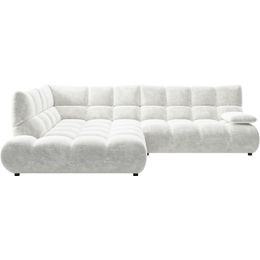 Ecksofa Home Affaire, B:289cm H:85cm T:215cm, wei&szlig;, 100% Polyester, Wohnzimmer, Sofas, "Cozy Bubble, mit klappbarer Armlehne, Breite 289 cm", mit