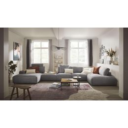 Wohnlandschaft Musterring, B:504cm H:81cm T:204cm, grau, Sofas, "Lucia viel Platz, bequem, U-Form", Cord-Bezug, inklusive Kopfst&uuml;tze, Gesamtbreite
