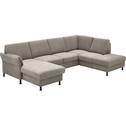 Wohnlandschaft DIE PLANBAR, B:305cm H:90cm T:200cm, beige, 100% Polyester, Sofas, "ZE-EM18013 U-Form, Breite 305 cm", wahlweise mit Kopfst&uuml;tzen und
