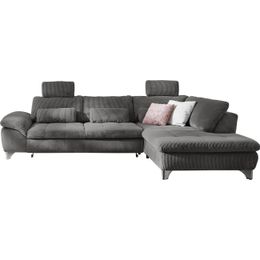 Ecksofa DIE PLANBAR, B:306cm H:84cm T:197cm, grau, 100% Polyester, Wohnzimmer, Sofas, "Ottomane MP-IN14007 L-Form, Breite 306 cm", wahlweise mit