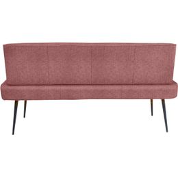 K+w Komfort & Wohnen Essbank, B:177cm H:87cm T:62cm, rot, K+W KOMFORT & WOHNEN, Sitzb&auml;nke, "Giacomo I Polsterbank", Metallf&uuml;sse in schwarz, wahlweise in der Breite 200cm