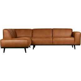 Ecksofa Woood, B:274cm H:77cm T:210cm, braun, 35% Leder / 65% Polyester, Wohnzimmer, Sofas, "Statement, Sofa auf Birke-Gestell, mit Bonell- und