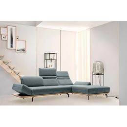 Ecksofa, B:313cm H:117cm T:212cm, blau, CREATION BY ROLF BENZ, Wohnzimmer, Sofas, "CR.420, Designecksofa, bequem, verstellbare R&uuml;ckenlehne, L-Form",