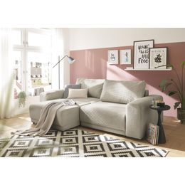 Schlafsofa OTTO HOME, B:252cm H:94cm T:118cm, beige, Wohnzimmer, Sofas, "PHEELIX Cord, mit 3 Funktionen", Elemente einzeln oder gleichzeitig