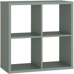 Standregal FORTE, B:72,7cm H:72,8cm T:32,9cm, gr&uuml;n, Holzwerkstoff, Wohnzimmer, Regale, "Mauro", Fachgr&ouml;&szlig;e 33x33cm, 4 F&auml;cher