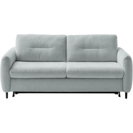 2,5-Sitzer Home Affaire, B:196cm H:84cm T:102cm, blau, 100% Polyester, Sofas, "Clevina, Dauerschl&auml;fer mit Kaltschaummatratze, Breite 196 cm", Sofa &