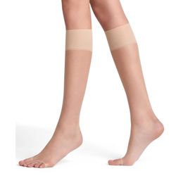 Falke Damen Kniestr&uuml;mpfe "Shelina toeless", Gr. 39, beige, Obermaterial: 67% Polyamid PA. 33% Polyurethan PU., Socken