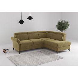 Sit & More Ecksofa SIT & MORE, B:247cm H:84cm T:193cm, gr&uuml;n, 100% Polyester, Wohnzimmer, Sofas, "Glendale, L-Form", inkl. Kopfteilverstellung, wahlweise mit