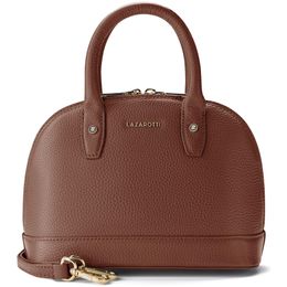 LAZAROTTI Damen Henkeltasche "Bologna Leather Handtasche Crossbody Leder 24 cm", braun, Leder, Taschen