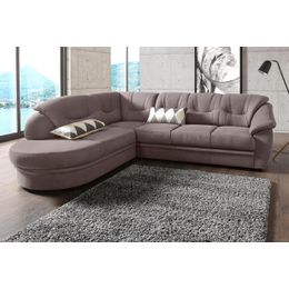 Sit & More Ecksofa SIT & MORE, B:267cm H:90cm T:206cm, grau, NaturLEDER (echtes Rindsleder) in Sitz und R&uuml;cken. Korpus in passendem Kunstleder SOFTLUX