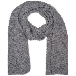 styleBREAKER Damen Strickschal "Langer Strick Schal mit Wellen Strickmuster", grau, Modisch, Obermaterial: 100% Polyacryl PAN., Modet&uuml;cher