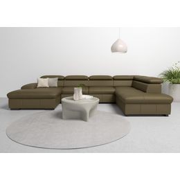 Wohnlandschaft OTTO HOME, B:350cm H:73cm T:228cm, gr&uuml;n, Luxus-Microfaser in Lederoptik (100% Polyester);Microfaser in Antiklederoptik (100%
