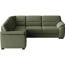 Sit & More Ecksofa SIT & MORE, B:255cm H:88cm T:225cm, gr&uuml;n, 100% Polyester, Wohnzimmer, Sofas, "Montego L-Form, B: 256 cm, gro&szlig;e Stoffauswahl, Komfort Sitzh&ouml;he