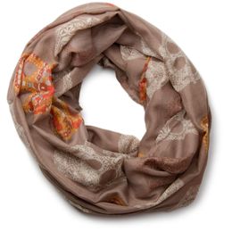 styleBREAKER Damen Loop "Loop mit Sugar Skull Totenkopf Print", beige, Modisch, Obermaterial: 100% Viskose CV., Modet&uuml;cher