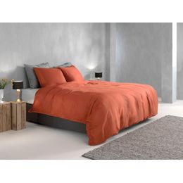 Bettw&auml;sche ZO HOME, orange, Mako-Satin, Obermaterial: 100% Baumwolle, Bettw&auml;sche, "Zohome Baumwolle Mako-Satin Bettw&auml;sche Satinado", Bettw&auml;sche aus