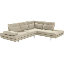 Ecksofa Calia italia, B:288cm H:90cm T:232cm, beige, Mikrofaser mit Nubuk Optik (100% Polyester), Wohnzimmer, Sofas, "Toby Wing, B/T: 288/232 cm,
