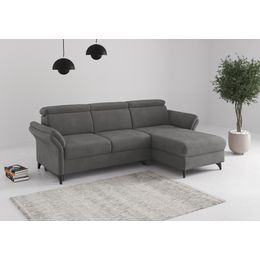 Sit & More Ecksofa SIT & MORE, B:253cm H:84cm T:166cm, grau, 90% Polyester, 10% Polyamid, Wohnzimmer, Sofas, "Glendale, L-Form", inkl. Kopfteilverstellung,