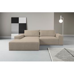 Ecksofa WERK2, B:262cm H:83cm T:188cm, beige, 100% Polyester, Wohnzimmer, Sofas, "Rio 262 x 188 cm modern und bequem", Webstoff, L-Form