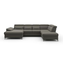 Sit & More Wohnlandschaft SIT & MORE, B:359cm H:87cm T:230cm, braun, 100% Polyester, Sofas, "Cabrio U-Form, B: 359 cm, mit Sitztiefen-, Arm- &
