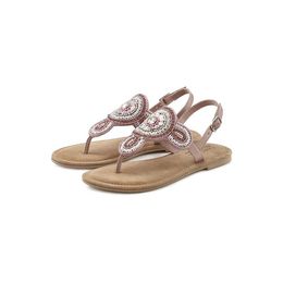 Lascana Zehentrenner 'Sandalette, Sommerschuh, offener Schuh,' pink Gr. 39 f&uuml;r Damen. Mit Zierperlen, Steinchen. Nachhaltig.