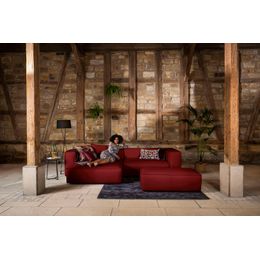 Ecksofa W.Schillig, B:300cm H:66cm T:164cm, rot, Longlife Xtra-Leder Z59: Glattleder mit modischer Pr&auml;gung. Hautst&auml;rke 0, 9 - 1, 1 mm, Wohnzimmer,