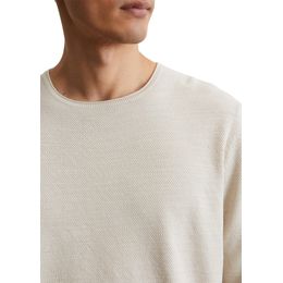 Marc O'Polo MARC O'POLO Herren Rundhalspullover, grau, Gr. XXL, Strick, Obermaterial: 100% Baumwolle, Pullover, regular fit, mit feiner Piqu&eacute;-Struktur