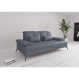 Sit & More 3-Sitzer SIT & MORE, B:212cm H:90cm T:122cm, blau, Sofas, "Amica, inkl. Sitztiefenverstellung und Armteilverstellung", wahlweise mit