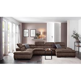Wohnlandschaft OTTO HOME, B:350cm H:73cm T:228cm, braun, 100% Polyester;Microfaser in Antiklederoptik (100% Polyester);Luxus-Microfaser Vintageoptik