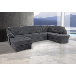 Sit & More Wohnlandschaft SIT & MORE, B:334cm H:90cm T:206cm, grau, NaturLEDER (echtes Rindsleder) in Sitz und R&uuml;cken. Korpus in passendem Kunstleder SOFTLUX