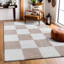 Hochflor-Teppich Sanat, B:200cm H:30mm L:290cm, beige, Kunstfaser, Teppiche, "Milano 1250, auch als L&auml;ufer und in Rund", Hochflor, Shaggy, Karo,