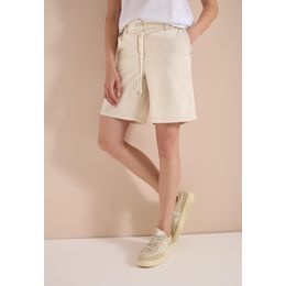 Cecil Damen Shorts, beige, Gr. 34, unifarben, Web, 97% Baumwolle, 3% Elasthan, Hosen, mit Wide Legs