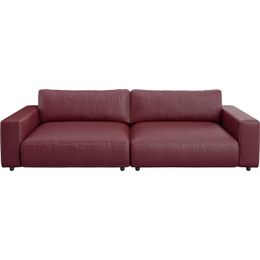 Big-Sofa Musterring, B:252cm H:81cm T:124cm, rot, Flachgewebe FLORIS (100% Polyester);Flachgewebe VALMONT (60% Baumwolle/ 40% Leinen);Microfaser