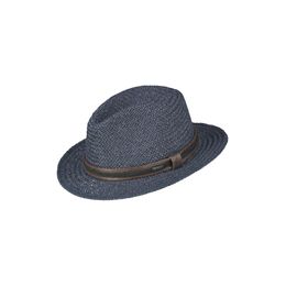 Lerros Herren Strohhut "Strohhut geflochten im Panama-Stil", blau, Gr. M, Kunstfaser, H&uuml;te