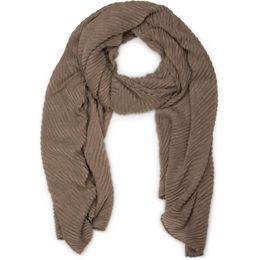 styleBREAKER Damen Schal "Gekreppter Unifarbener Schal", braun, Modisch, Obermaterial: 50% Viskose CV. 50% Baumwolle CO., Modet&uuml;cher