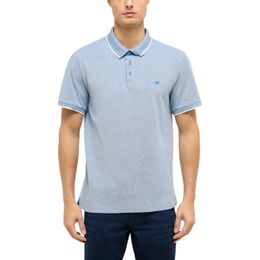 Mustang Herren Kurzarmshirt "Herren Style Palco", blau, Gr. 5XL, Piqu&eacute;, 100% Baumwolle, Shirts