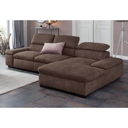 Ecksofa OTTO HOME, B:286cm H:73cm T:174cm, braun, 100% Polyester;Luxus-Microfaser ALTARA NUBUCK (100% Polyester);Luxus-Microfaser weich (90%