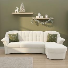 Ecksofa DOMO collection, B:233cm H:86cm T:142cm, beige, 100% Polyester, Wohnzimmer, Sofas, "FLORES Schlafsofa, 233x142x86 cm, L-Form", whlw. mit