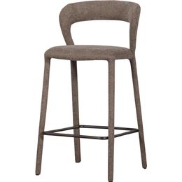 Barhocker Woood, B:48cm H:95cm T:52cm, braun, Hocker, "Noble mit vollgepolstertem Gestell und Fu&szlig;st&uuml;tze B 48 x T 52 x H 95 cm", Gewebter Bezug, Hohe
