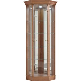 Fif M&ouml;bel Vitrine FIF M&Ouml;BEL, B:76cm H:188cm, braun, Holzwerkstoff, Sicherheitsglas ESG, Wohnzimmer, Schr&auml;nke, "TRIO", Eckvitrine/Glasvitrine 1x Glast&uuml;r,