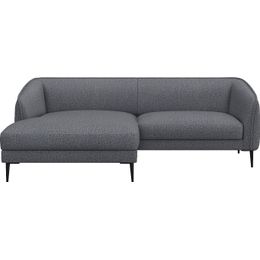 Ecksofa FLEXLUX, B:218cm H:74cm T:149cm, blau, 62% Polyester/17%Cotton/14%Viscose/7%linen, Wohnzimmer, Sofas, "Belle Designsofa, bequem durch