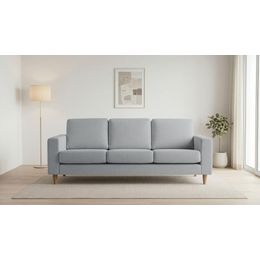 3-Sitzer OTTO HOME, B:217cm H:87cm T:86cm, grau, 100% polyester, Sofas, "Tvinno", im skandinavischen Stil, mit Massivholzf&uuml;&szlig;en, Breite 217 cm