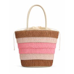 Damen Schultertasche "Teneriffa", Collezione Alessandro, pink, Jute, Taschen, aus Stroh