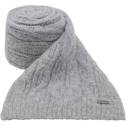 Chillouts Damen Strickschal "Giralda Scarf", grau, unifarben, Feinstrick, Materialmix, Modet&uuml;cher, mit eleganter Struktur & angenehmer L&auml;nge