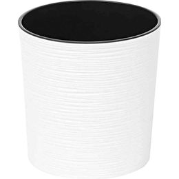 Pflanzk&uuml;bel siena GARDEN, B:25cm H:25,5cm T:25cm &Oslash;:25cm, wei&szlig;, Kunststoff, Outdoor, Pflanzgef&auml;&szlig;e, Rillenoptik, rund