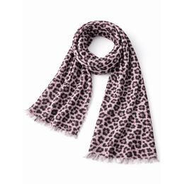 Damen Modeschal "Leo Print", rosa, Basic, Collezione Alessandro, Viskose, Modet&uuml;cher, Made in Italy, super-weiches Viskose