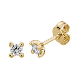 LYOMI Damen Paar Ohrstecker "585/- Gelbgold 2 synth. Diam. 0,25 ct.", one-size, 0,25 VS = sehr kleine Einschl&uuml;sse, Gold, gold, Gold, Ohrringe